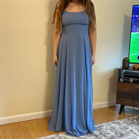 Lulus Dreamy Romance Slate Blue Backless Maxi Dress Gem