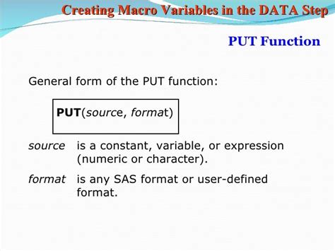 put function in sas macro and with it stock market dispersion