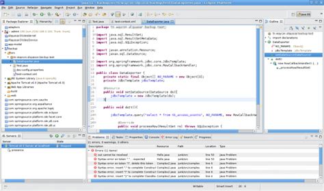 javaee perspective usage screenshots eclipsepedia