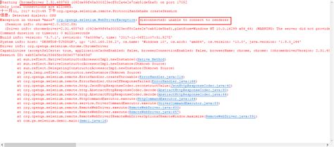 lenium webdriverexception disconnected unable to