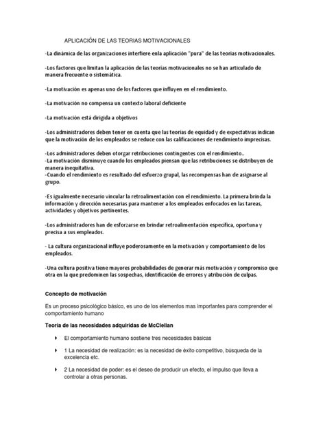 Pdf AplicaciÓn De Las Teorias Motivacionales Dokumen Tips