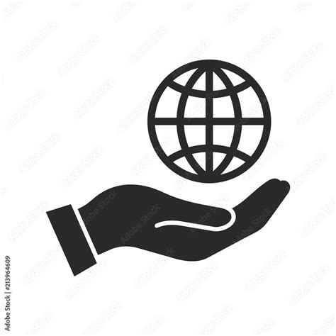 Hand Holding Globe Icon Vector De Stock Adobe Stock