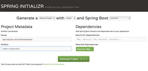 creating the tweet dispatcher project spring 5 0 by example