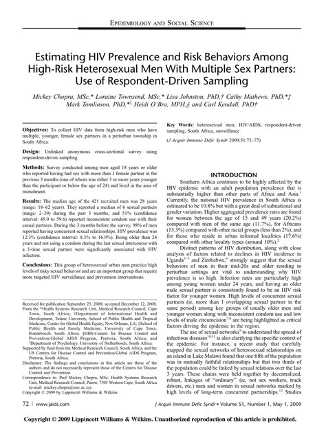 Pdf Estimating Hiv Prevalence And Risk Behaviors Among High Risk
