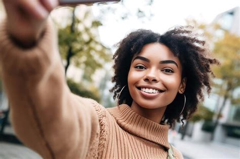 Premium Ai Image Cropped Shot Of A Young Woman Taking A Selfie