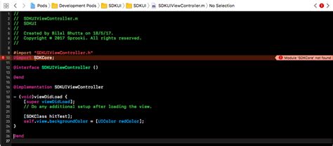 ios module not found error when adding objective c framework projects