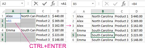 how to fill cells in excel with large tables automatically