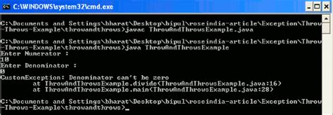 java throw and throws keyword example