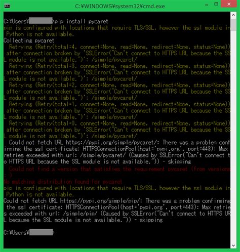 [python] [pycaret] installation method failed with pip solved by