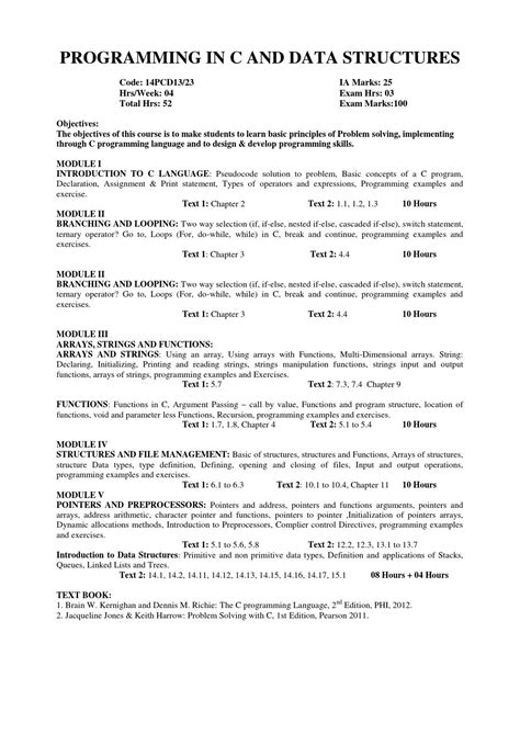 vtu 1st sem programming in c and data structures notes
