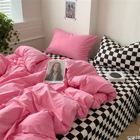 Multicolor 4 In 1 Black Color Bed Sheet Set Plain Dyed Bedding Set