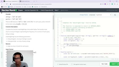 solving sparse arrays hackerrank interview problem youtube
