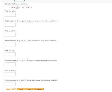 Solved Consider The Following Functions F X X 7x G X 5x−7