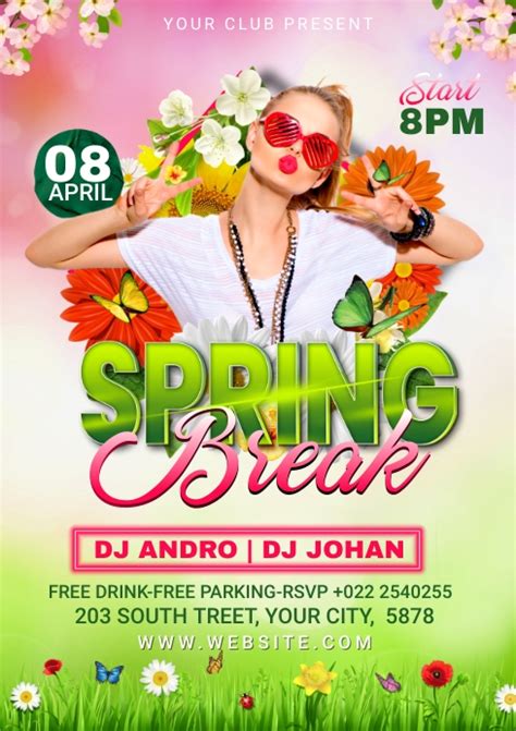 Spring Break Party Flyer Template Postermywall
