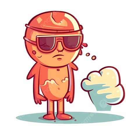Golpe De Calor Vector Png Dibujos Pegatina Clipart Un Personaje De