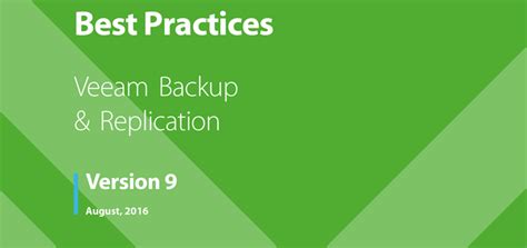 updated best practices for veeam backup and replication version 9