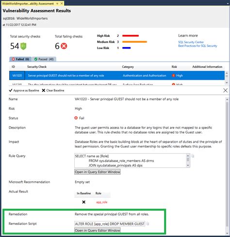 vulnerability assessment for sql server sql server microsoft learn