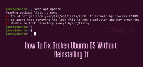 how to fix broken ubuntu os without reinstalling it tech tutorial