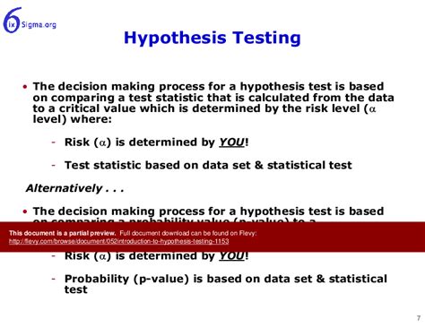 052 Introduction To Hypothesis Testing 36 Slide Powerpoint