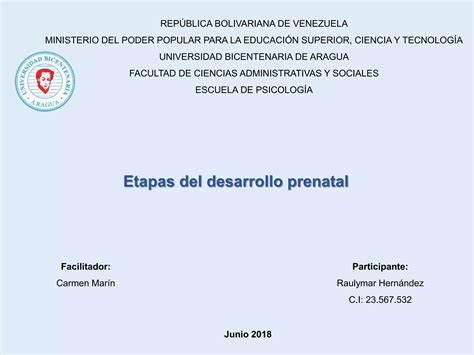 Etapas Del Desarrollo Prenatal Ppt