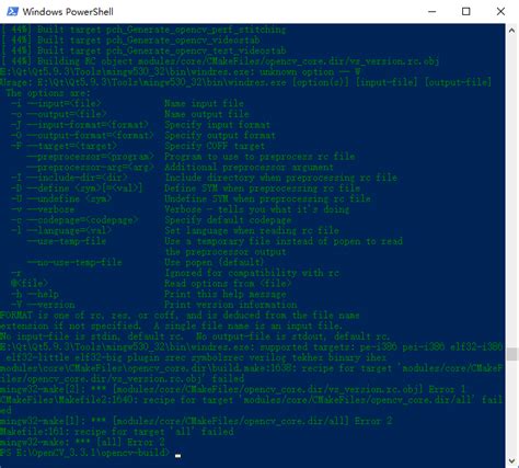 opencv uses cmake and mingw to compile and install and run