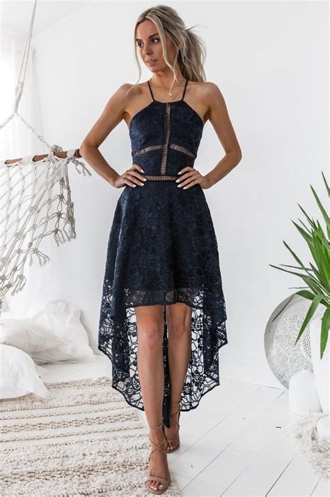 Miss Runway Fashion Hazel Lace Dress Navy [pre Order] Dresses