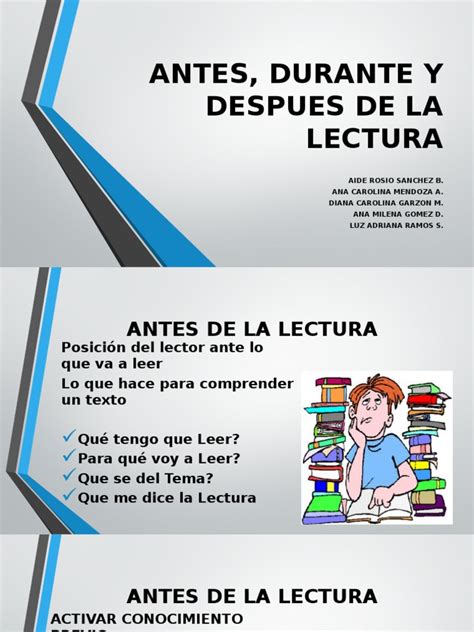 Antes Durante Y Despues De La Lectura Pdf