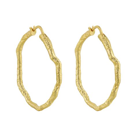 Large Gold Vermeil Hoop Earrings Large Huggie Loop Earrings Janus