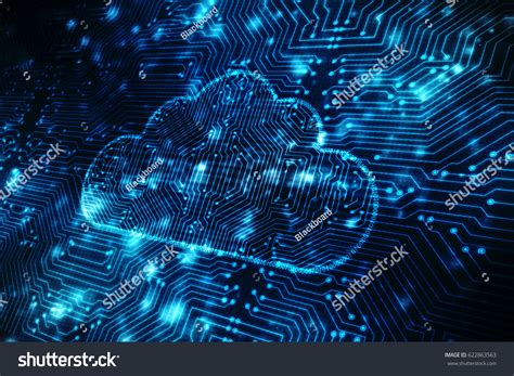 2d Rendering Cloud Computing Cloud Computing Stock Illustration