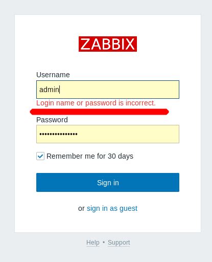 Как сбросить пароль администратора zabbix unlix
