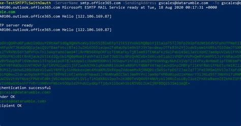 testing and sending email via smtp using opportunistic tls and oauth in