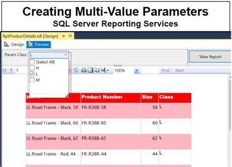 multi value parameters in ssrs sql skull
