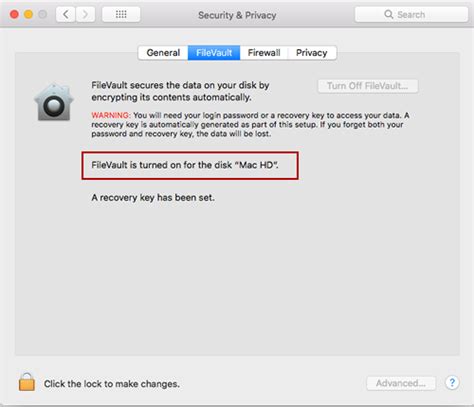why is my encrypted mac reporting that it is not encrypted in mydevices