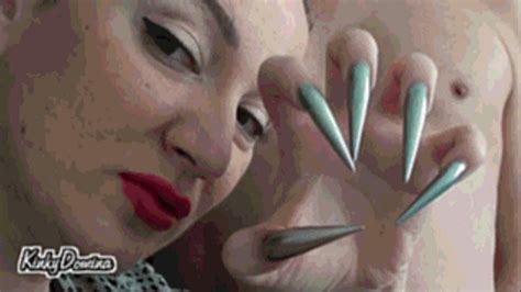 Silver Stiletto Nails Scratching Wmv Kinkydomina Long Sharp