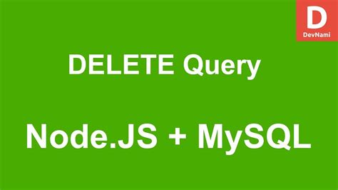 node js delete query how to delete data in mysql database table youtube