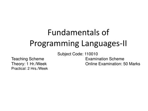 ppt fundamentals of programming languages ii powerpoint presentation