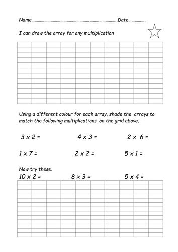 using arrays to solve multiplication teaching resources