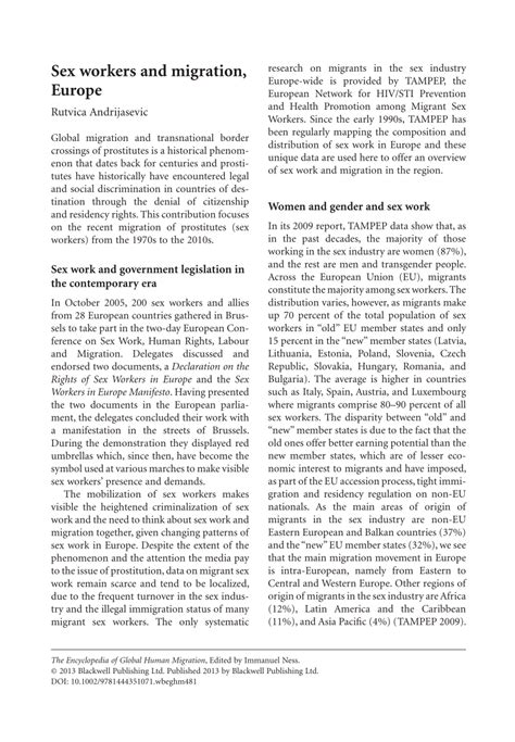 pdf sex workers and migration europe