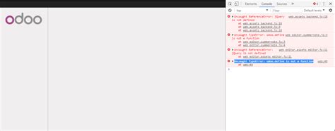 [10 0] typeerror odoo define is not a function empty css js assets