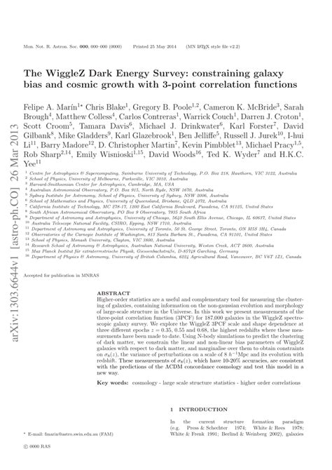 Pdf The Wigglez Dark Energy Survey Constraining Galaxy Bias And