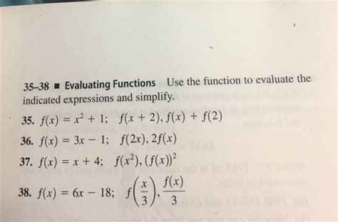 solved 35 38 evaluating functions use the function to
