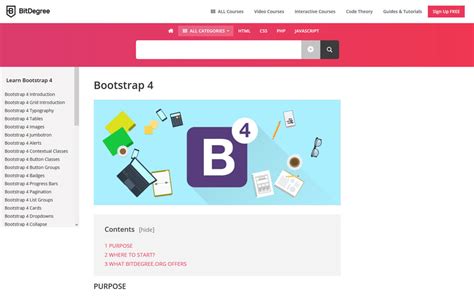 learn bootstrap 4 tutorials courses articles books and cheat sheets