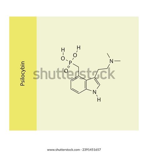Psilocybin Molecular Structure Skeletal Formula Diagram Stock Vector