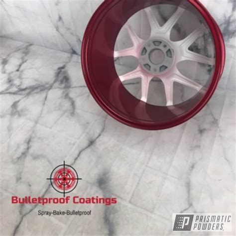 Custom Amg Wheels In Polished Aluminum Soft Satin White And Soft Red