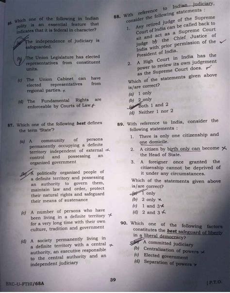 Upsc Prelims 2021 Paper I Gs And Ii Csat Check Answer Key Question