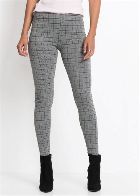 Stylische Leggings Mit Elastischem Bund Und Schönem Karo Muster