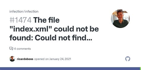 the file index xml could not be found could not find any index xml