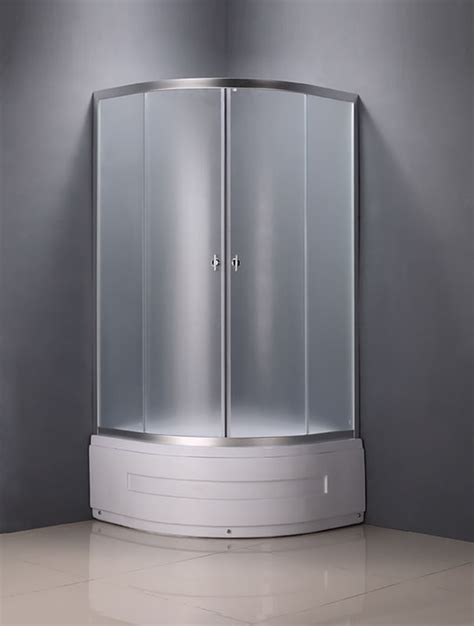 Silver Aluminum Frame Frameless Corner Shower Enclosures