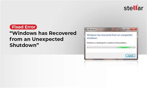 [solved] windows has recovered from an unexpected shutdown