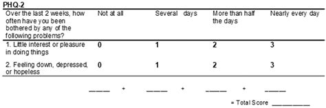 Patient Health Questionnaire 2 Phq 2 Information From Kroenke K